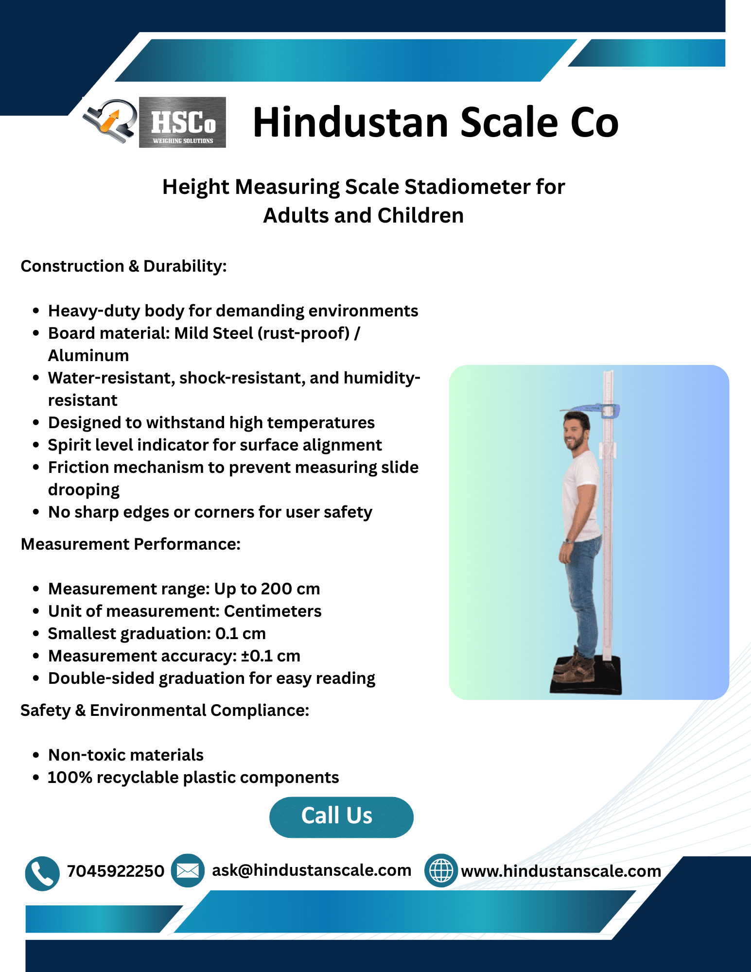 Height Measuring Scale Stadiometer for Adults and Children