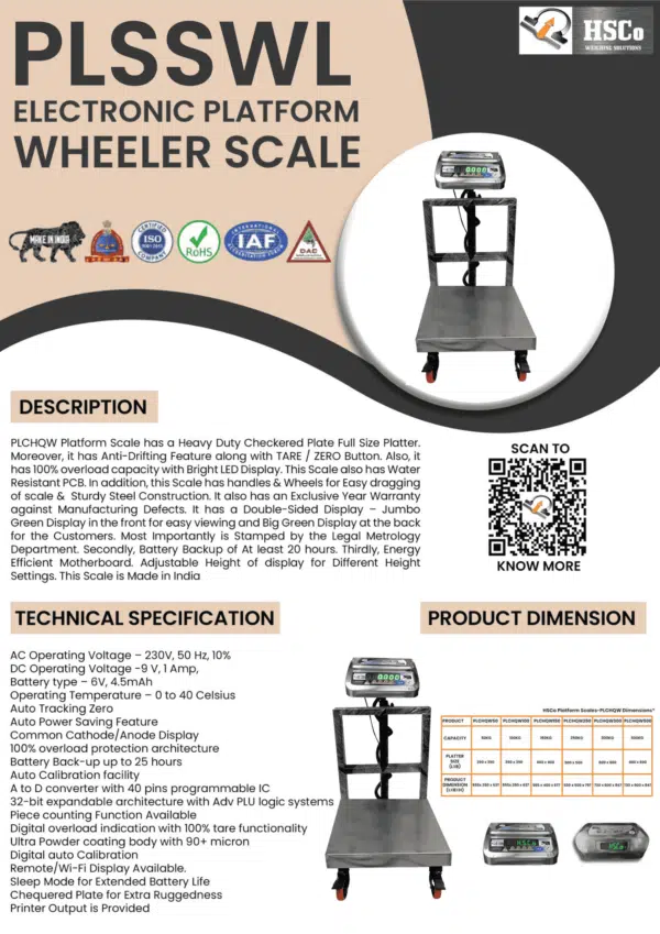 PLSSWL- Platform Wheeler Scale - HSCo weighing solutions